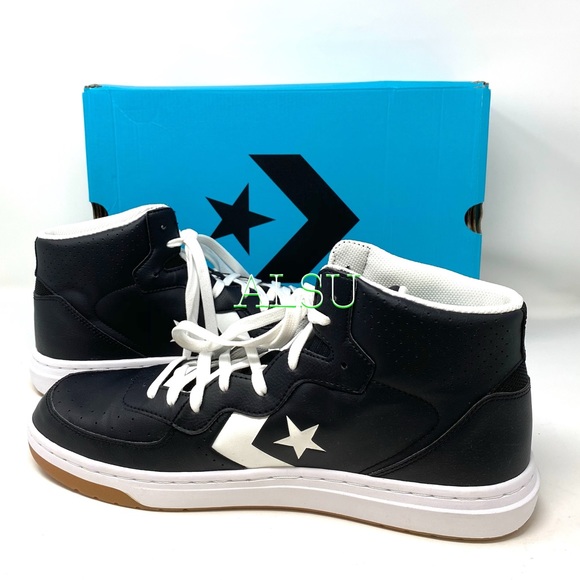 Converse | Shoes | Converse Rival Mid Top Leather Black Men Sneakers ...